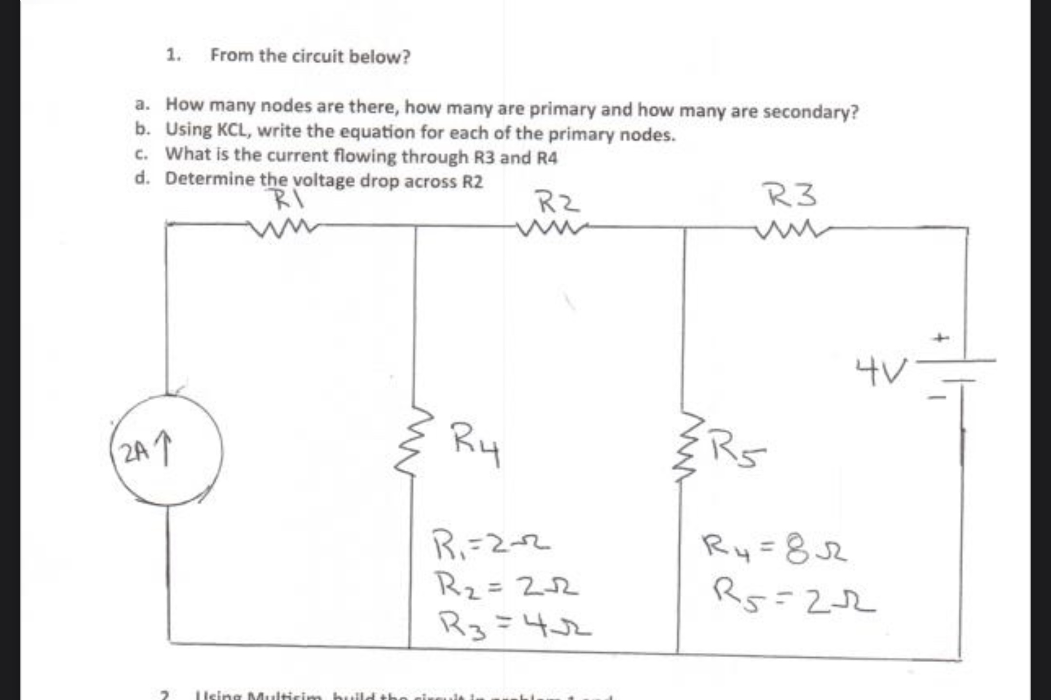 Solved From the circuit below?a. ﻿How many nodes are there, | Chegg.com