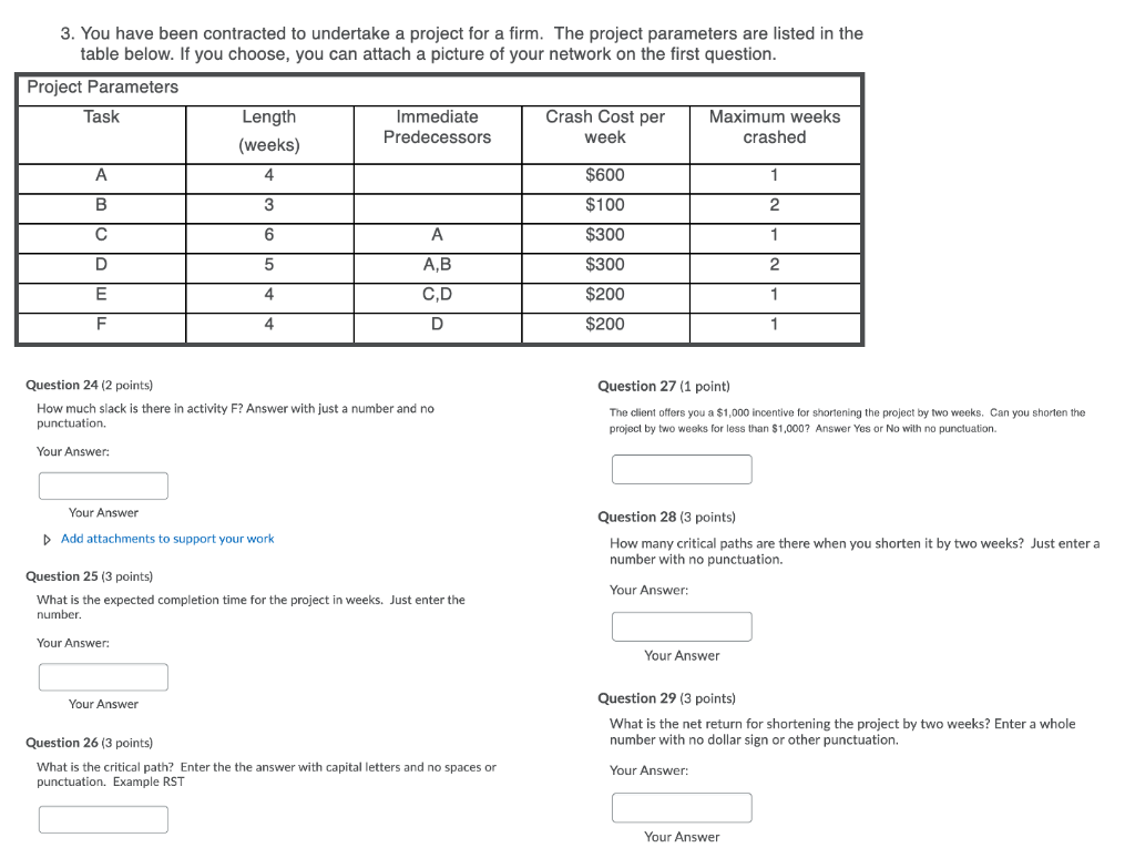 Solved 3. You have been contracted to undertake a project | Chegg.com