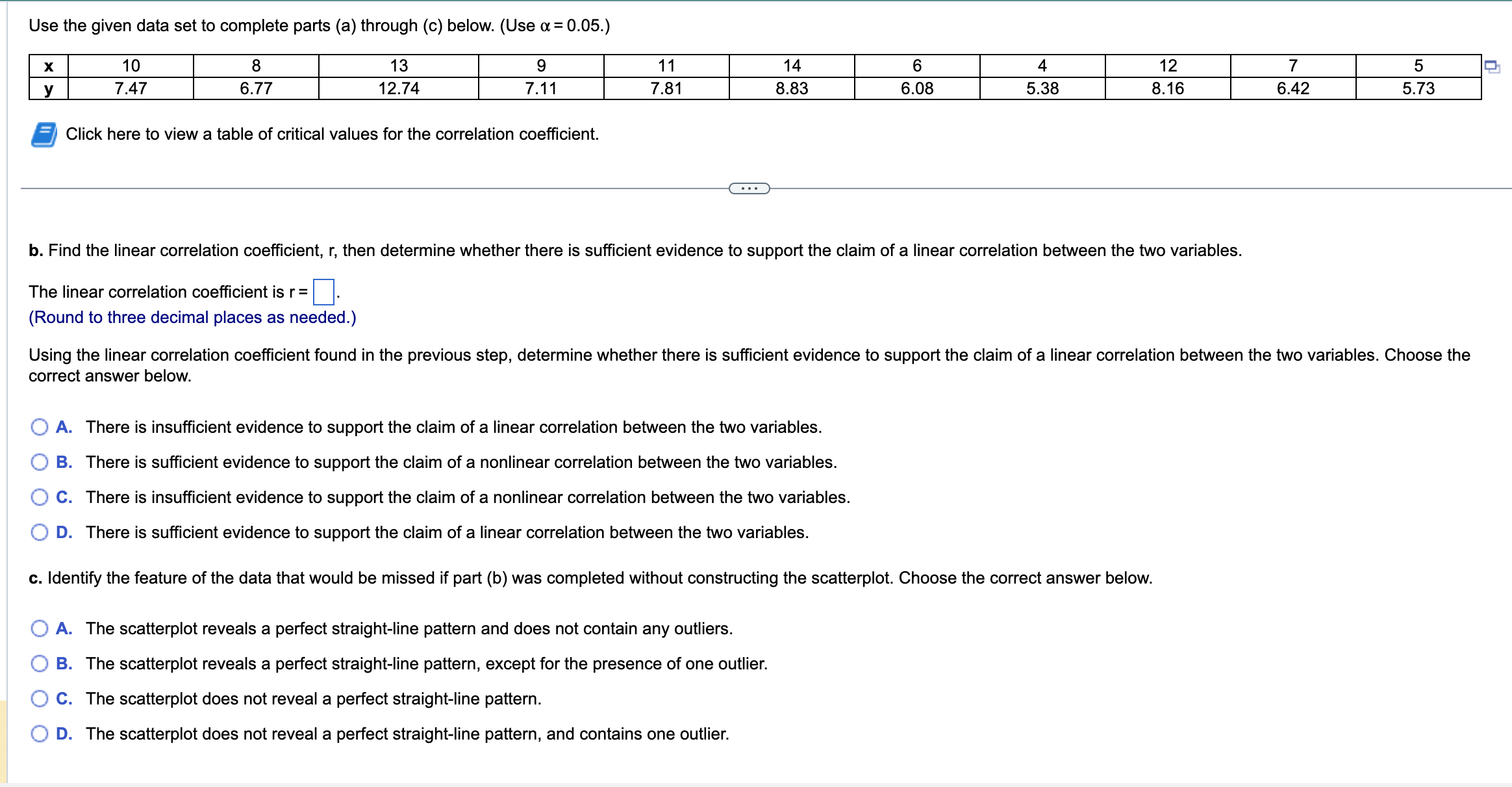 Solved Use the given data set to complete parts (a) through | Chegg.com