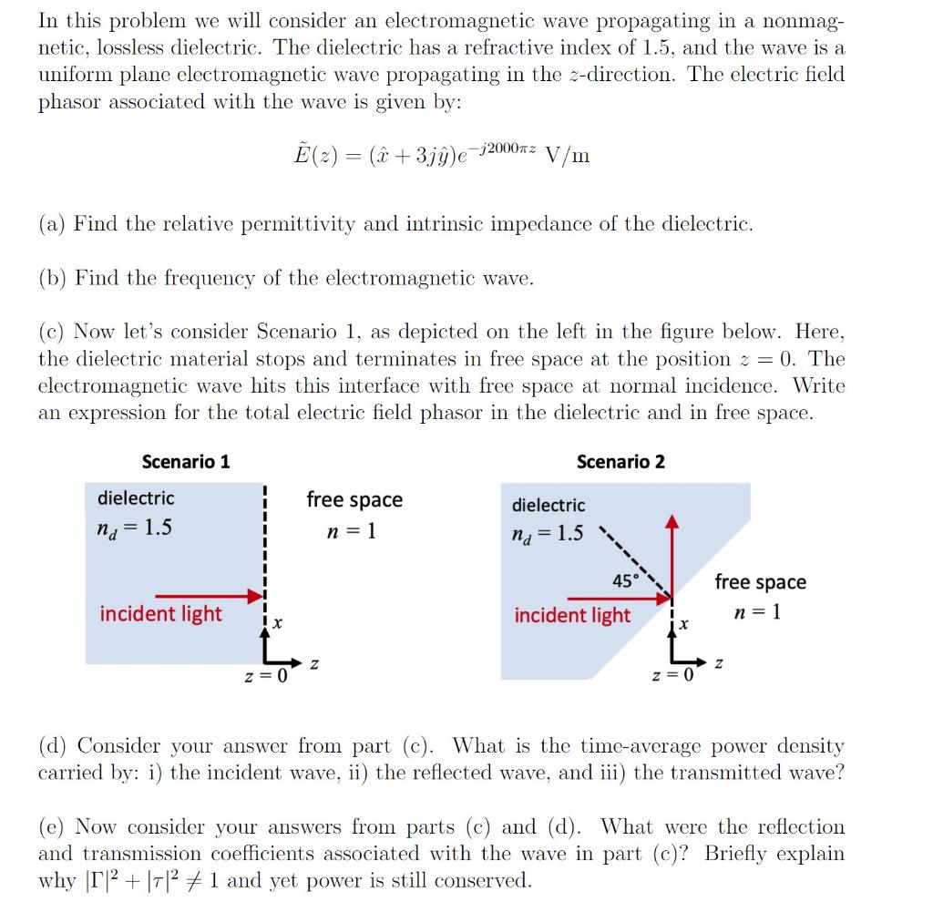 In this problem we will consider an electromagnetic | Chegg.com