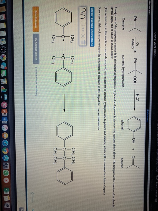 OWLv2 Onine t 02 Initiator Ph OOH OH +O Ph Cumene | Chegg.com