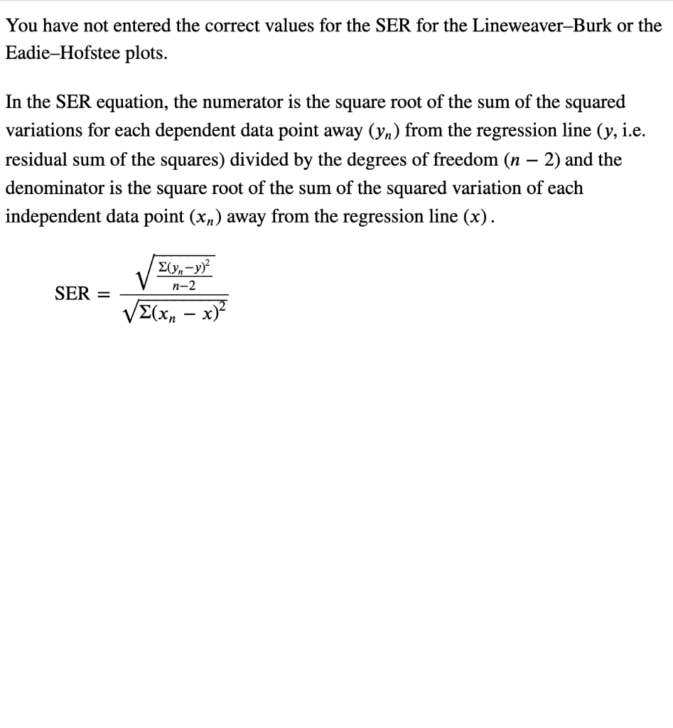 Solved Calculate The Standard Error Of Regression SER For Chegg