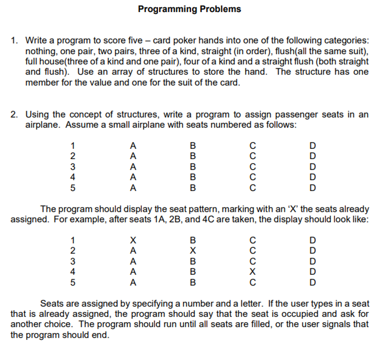 Solved Programming Problems 1. Write a program to score five | Chegg.com