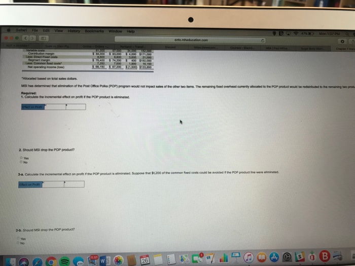 Solved E7-7 Analyzing Keep-or-Drop Decision LO 7-2, 7-5) | Chegg.com
