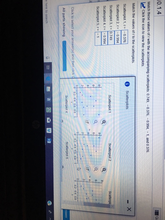Solved Match these values of r with the accompanying | Chegg.com