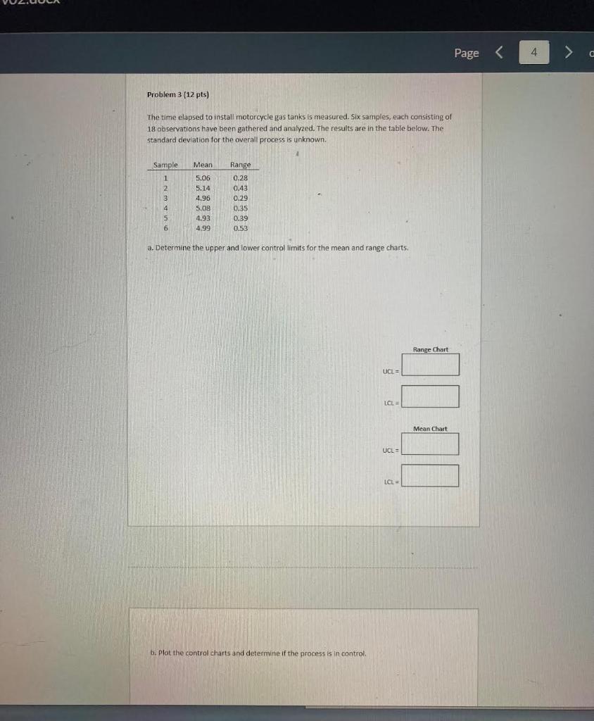 Solved Page 4 Problem 3 (12 pts) The time elapsed to install | Chegg.com