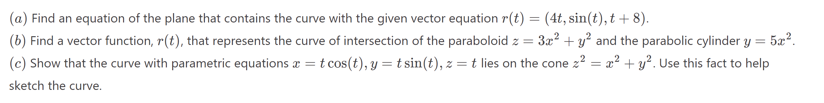 Solved (a) Find an equation of the plane that contains the | Chegg.com