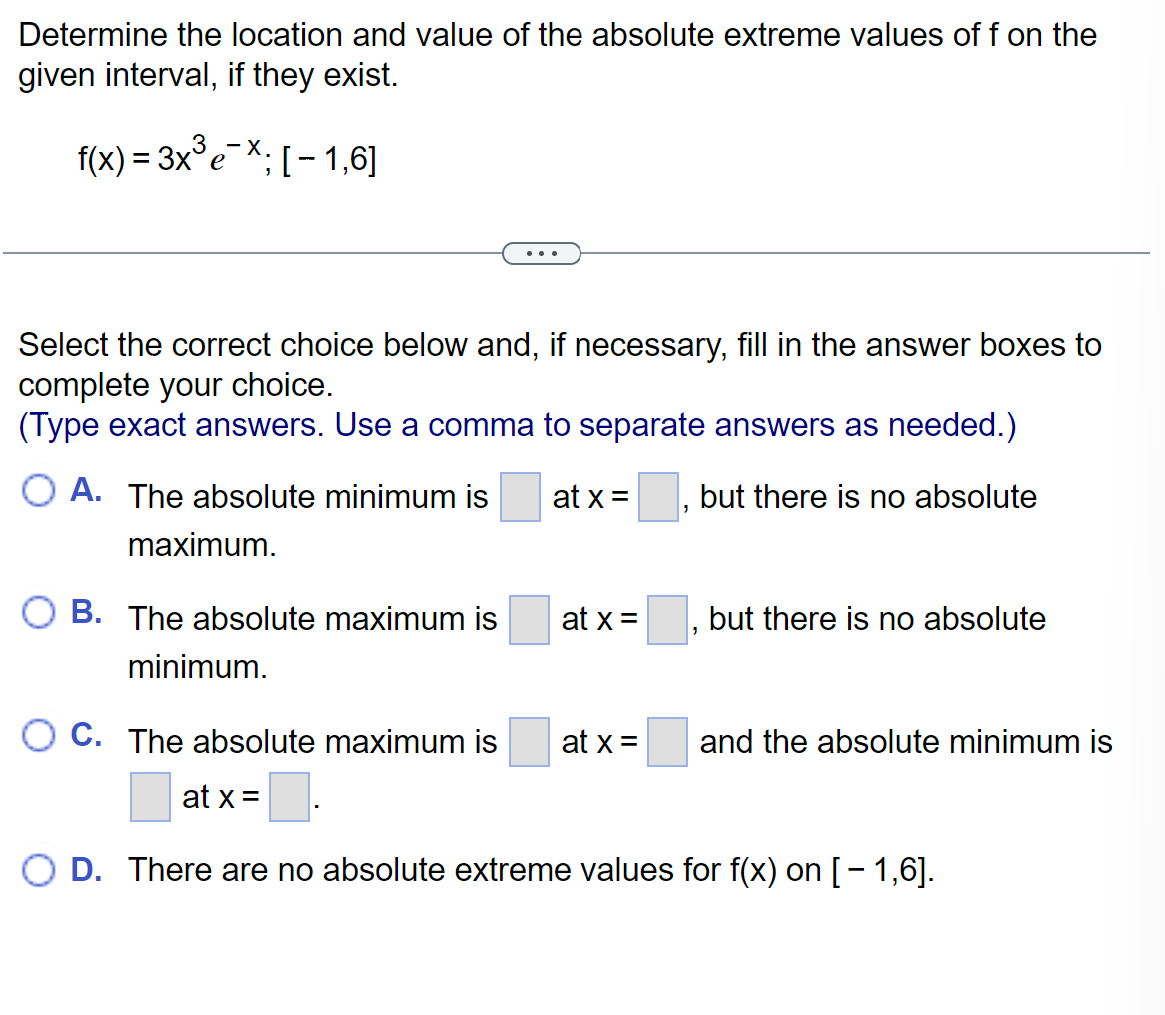 Solved Determine the location and value of the absolute | Chegg.com