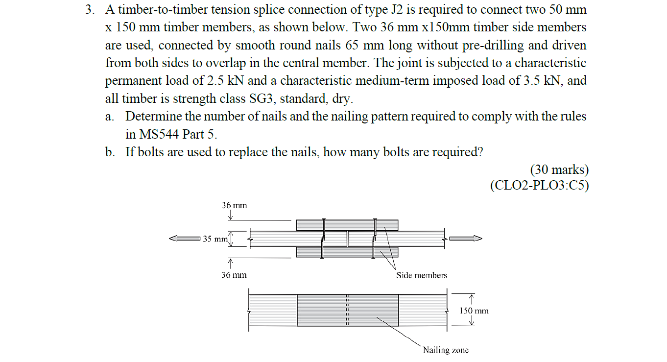 3. A timber-to-timber tension splice connection of | Chegg.com