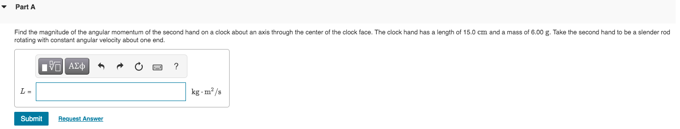 Solved rotating with constant angular velocity about one | Chegg.com