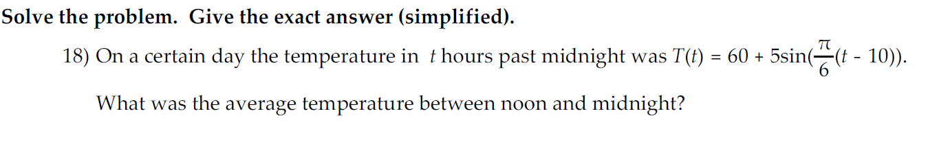Solved Solve the problem. Give the exact answer | Chegg.com