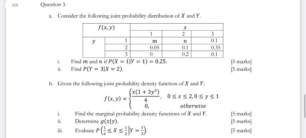 Solved a. Consider the following joint probability | Chegg.com