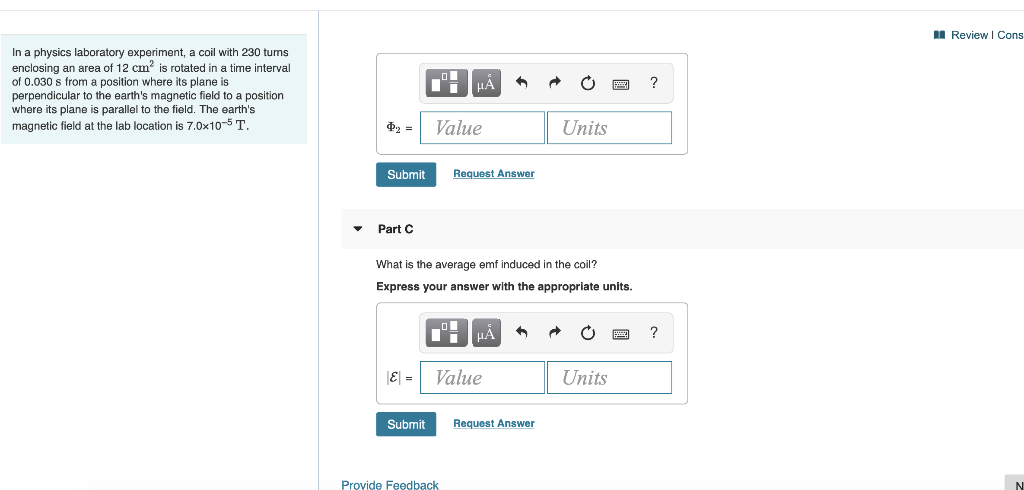 Solved Review Constants Part A In a physics laboratory | Chegg.com