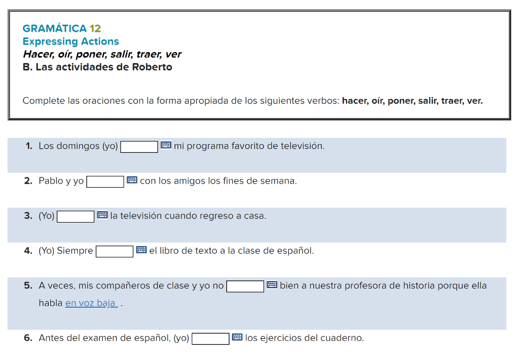 ¿Recuerda Ud.? Verbos que cambian el radical Complete | Chegg.com