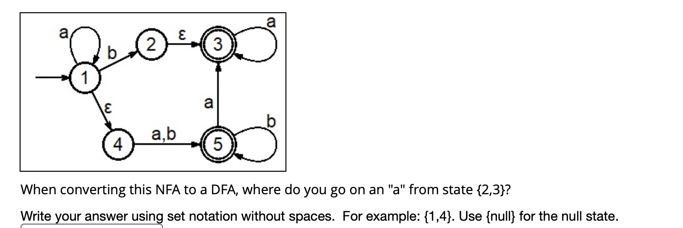 Solved When converting this NFA to a DFA, where do you go on | Chegg.com
