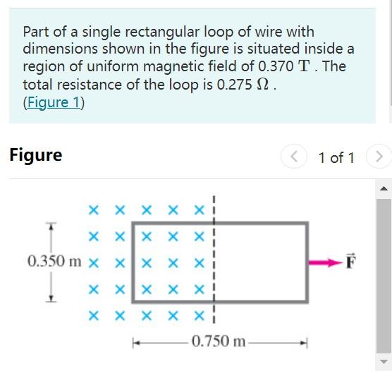 Solved Part Of A Single Rectangular Loop Of Wire With 