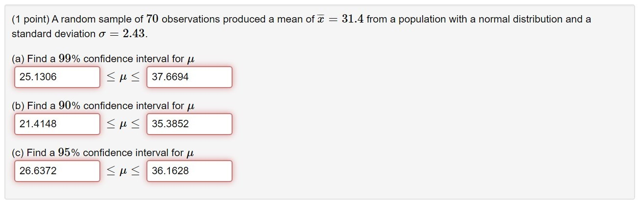 Solved A Random Sample Of 70 Observations Produced A Mean Of