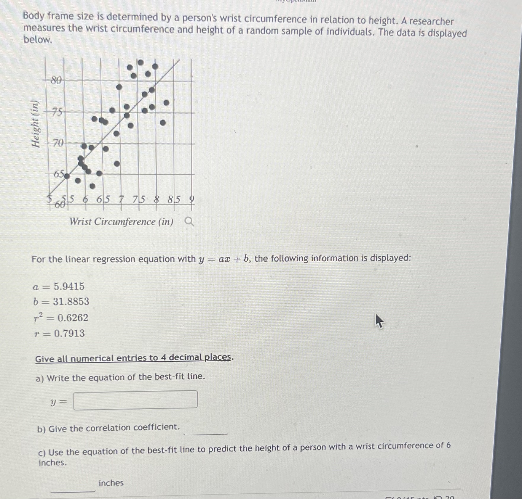 Solved Body frame size is determined by a person's wrist | Chegg.com