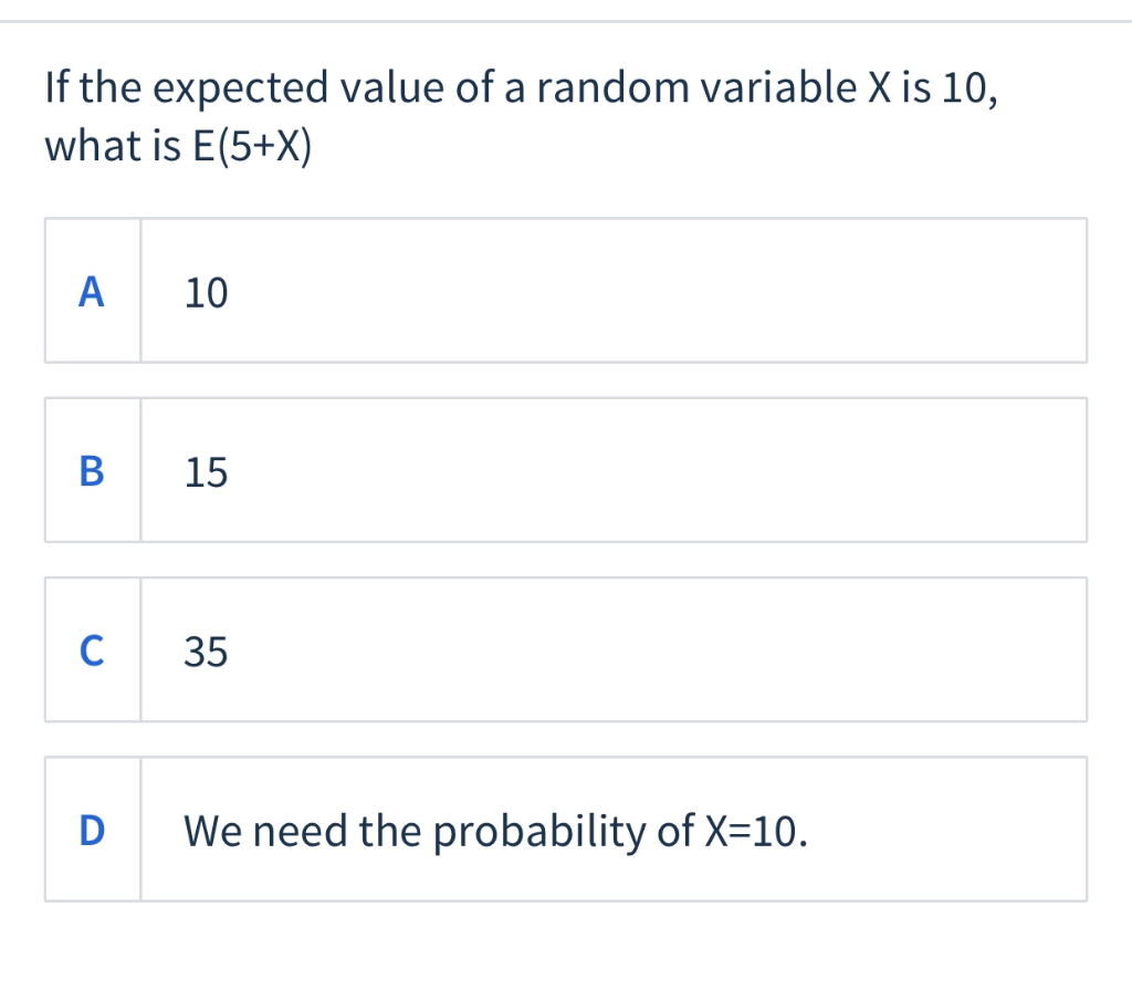 Solved If the expected value of a random variable X is 10, | Chegg.com