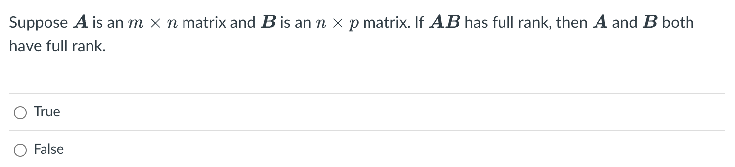 Solved Suppose A is an m×n matrix and B is an n×p matrix. If | Chegg.com