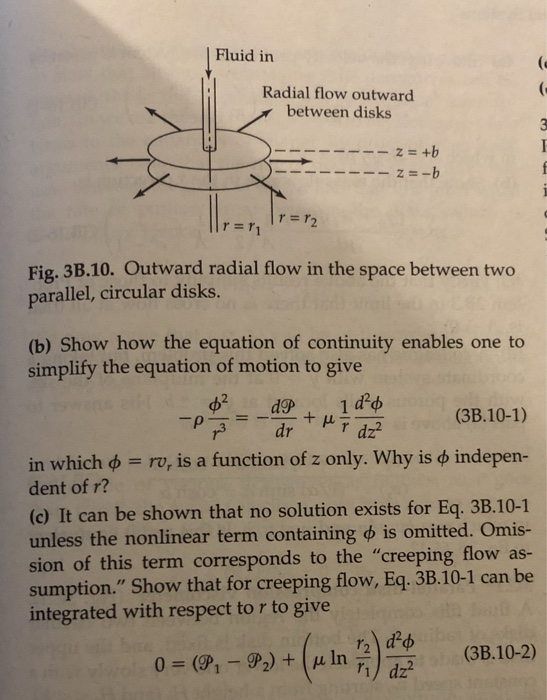 Solved 3B.10 Radial flow between parallel disks (Fig. 3B.1 A | Chegg.com