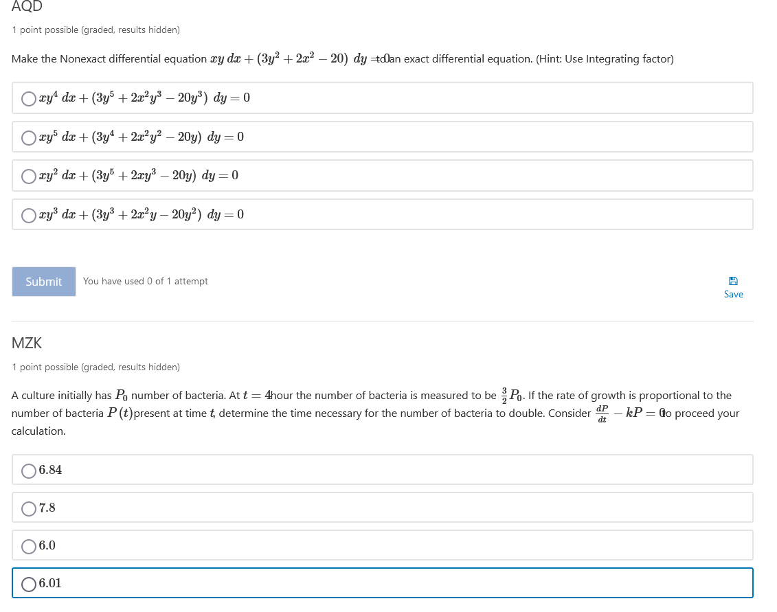 Solved AQD 1 point possible (graded, results hidden) Make | Chegg.com