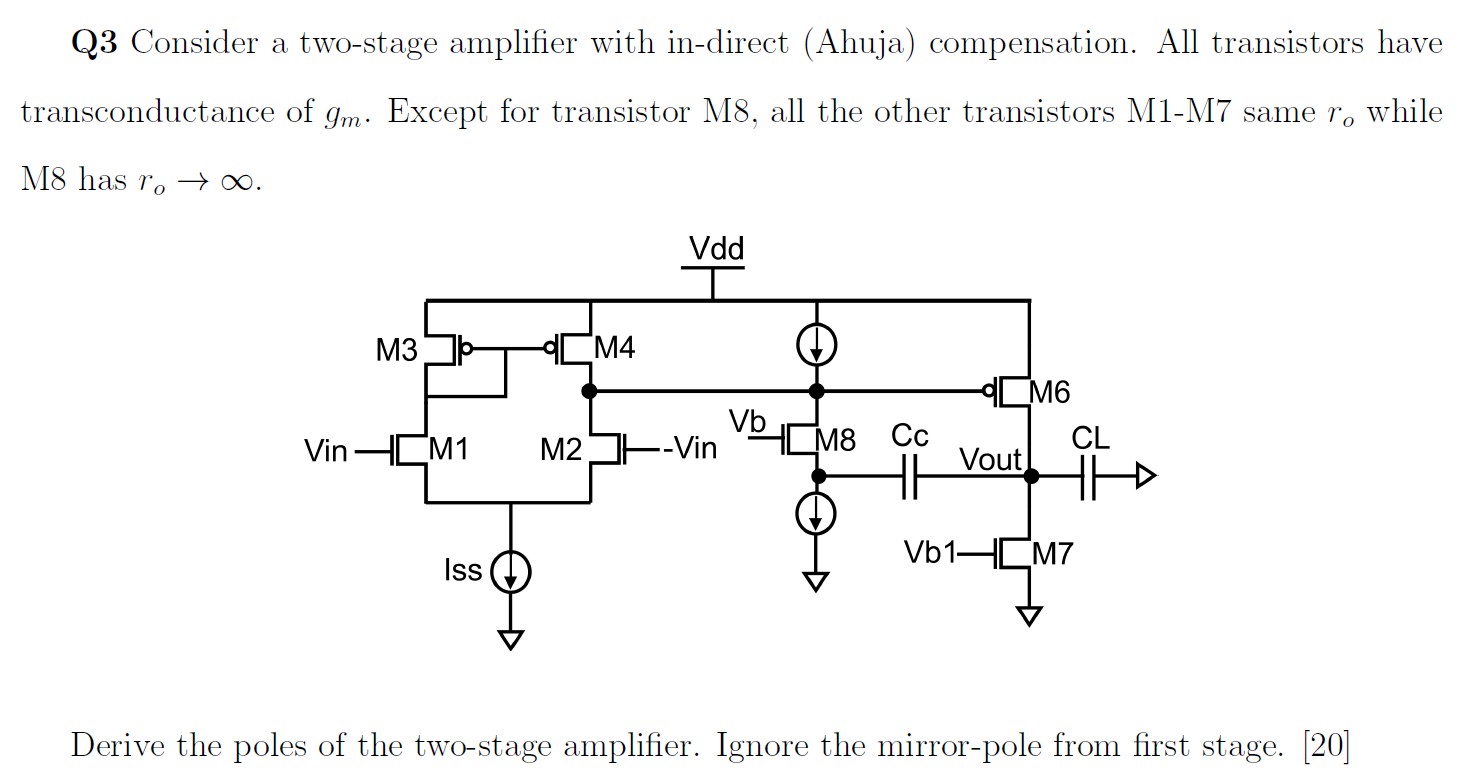 Solved Q3 Consider a two-stage amplifier with in-direct | Chegg.com
