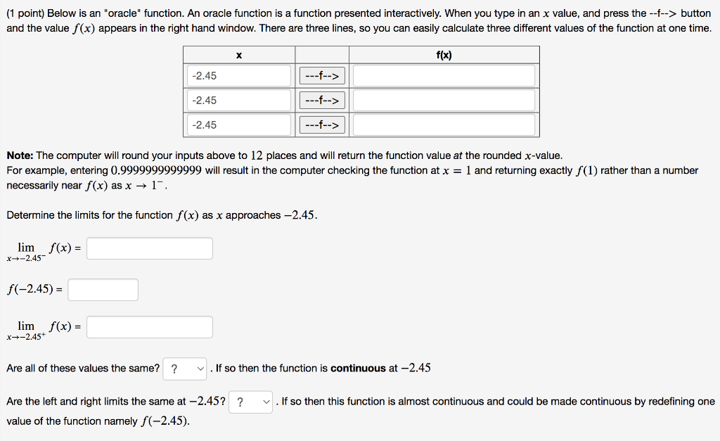 1 Point Below Is An Oracle Function An Oracle