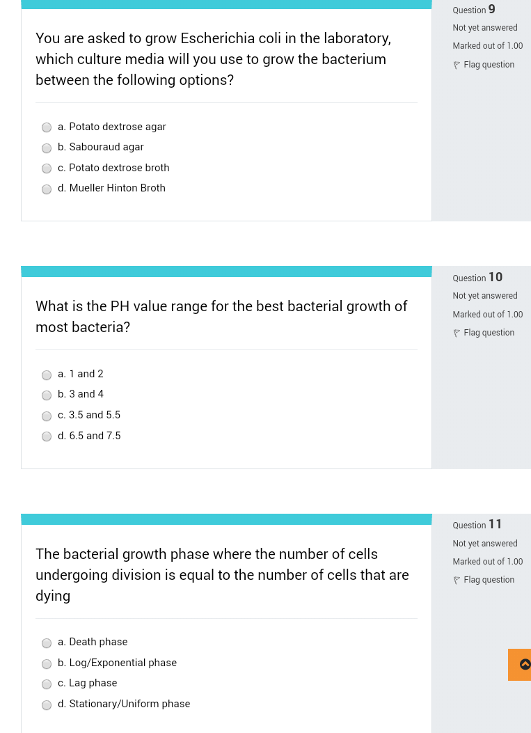 Solved Question 9 You are asked to grow Escherichia coli in | Chegg.com