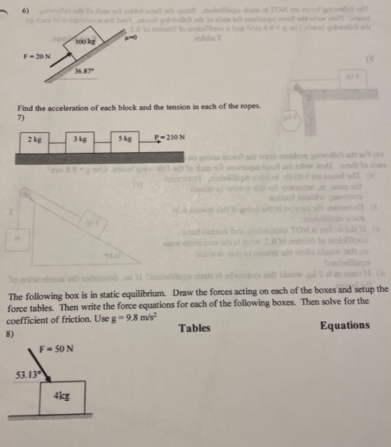 Solved Find the acceleration of each block and the tension | Chegg.com