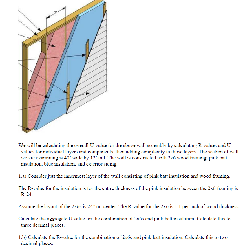 Solved We will be calculating the overall U-value for the | Chegg.com