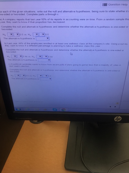 Solved For each of the given situations, write out the null | Chegg.com