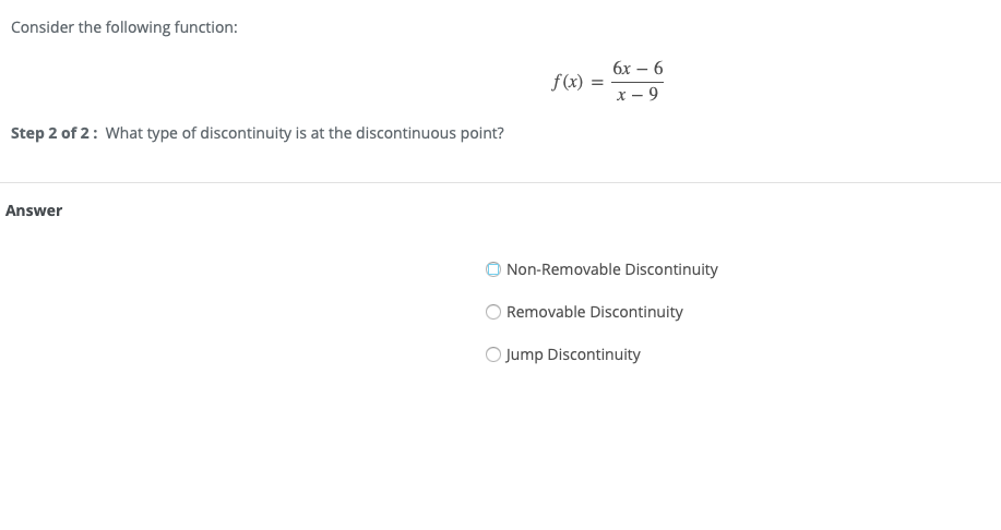 Solved Consider the following function: f (x) 6x - 6 X-9 | Chegg.com