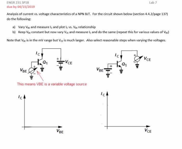 Solved For VBE VS. Ic vary VBE in steps of 0.2V in the range | Chegg.com