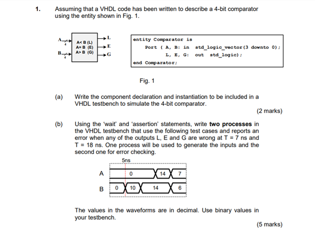 Solved Assuming that a VHDL code has been written | Chegg.com