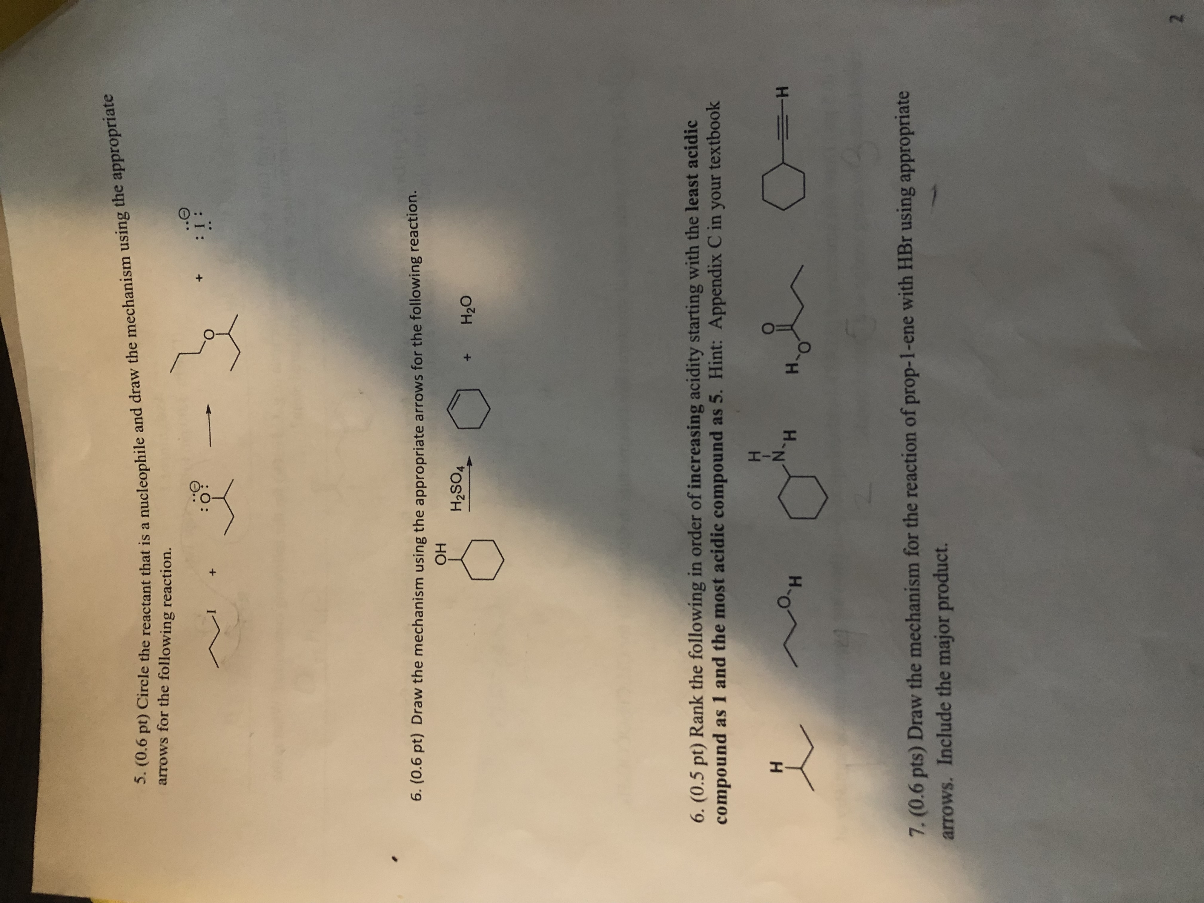 Solved 5. (0.6pt) Circle the reactant that is a nucleophile | Chegg.com