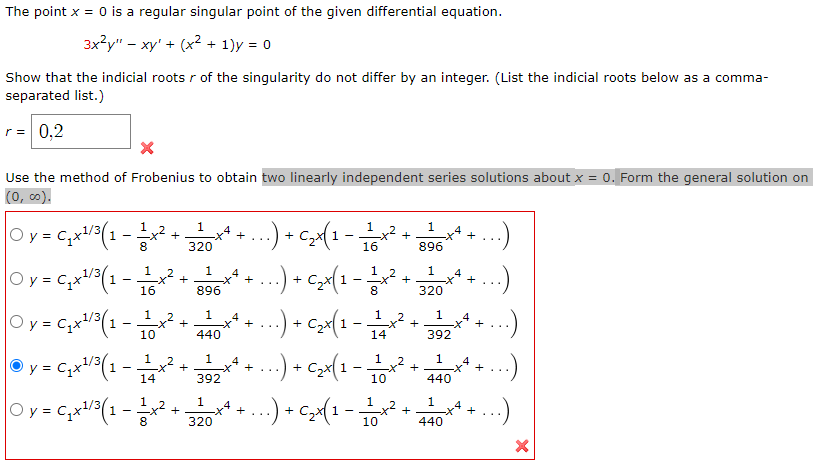Solved The point x = 0 is a regular singular point of the | Chegg.com