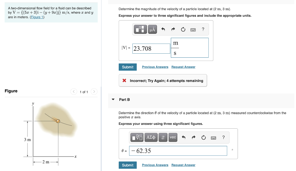 Solved A two-dimensional flow field for a fluid can be | Chegg.com