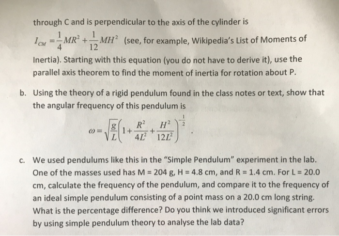 Solved 2. A not-so-simple pendulum. Consider the pendulum | Chegg.com