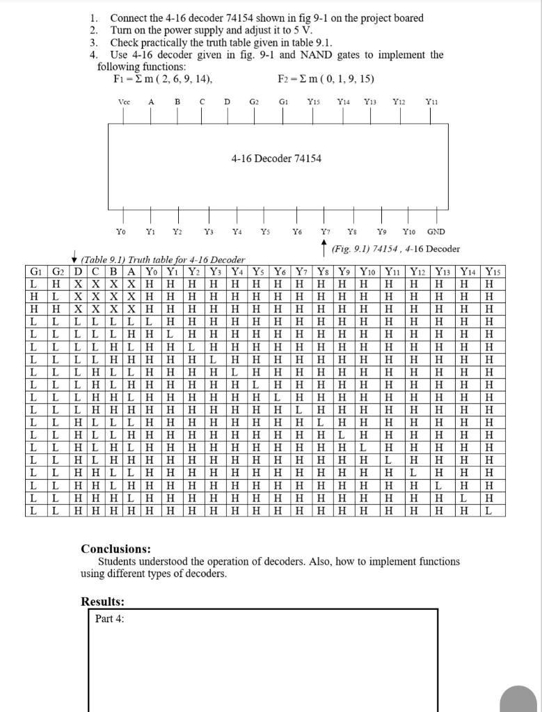 Solved Experiment 9 Decoders Scope of study: In this | Chegg.com