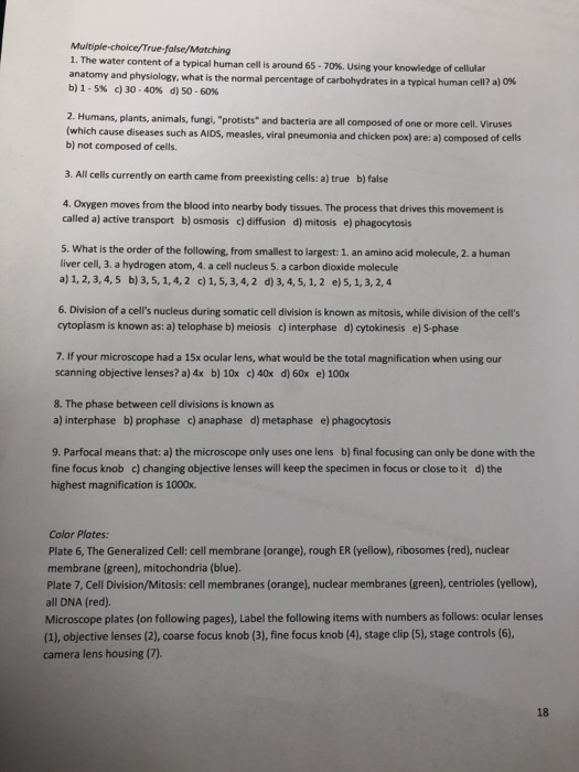 Solved Multiple-choice/True-false/Matching 1. The water | Chegg.com