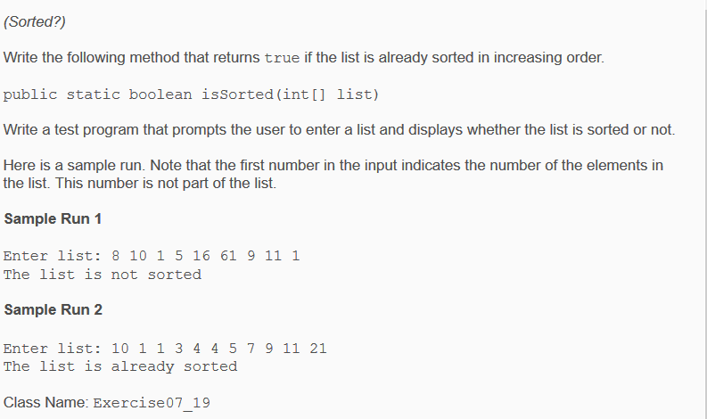 Solved Sorted Write The Following Method That Returns 6570