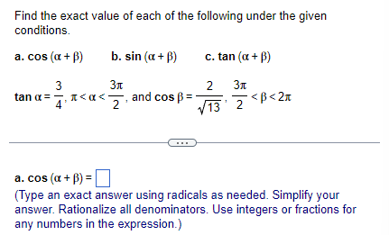 Solved Find the exact value of each of the following under | Chegg.com
