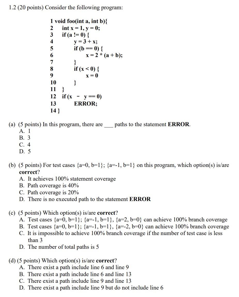 Solved Multiple Choice (35 points) Each question might have | Chegg.com