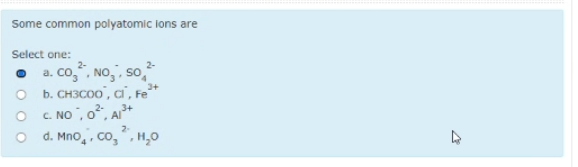Solved Some common polyatomic ions areSelect | Chegg.com