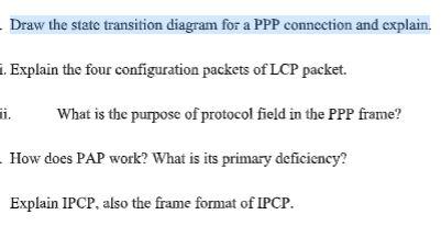 Solved Draw the state transition diagram for a PPP | Chegg.com