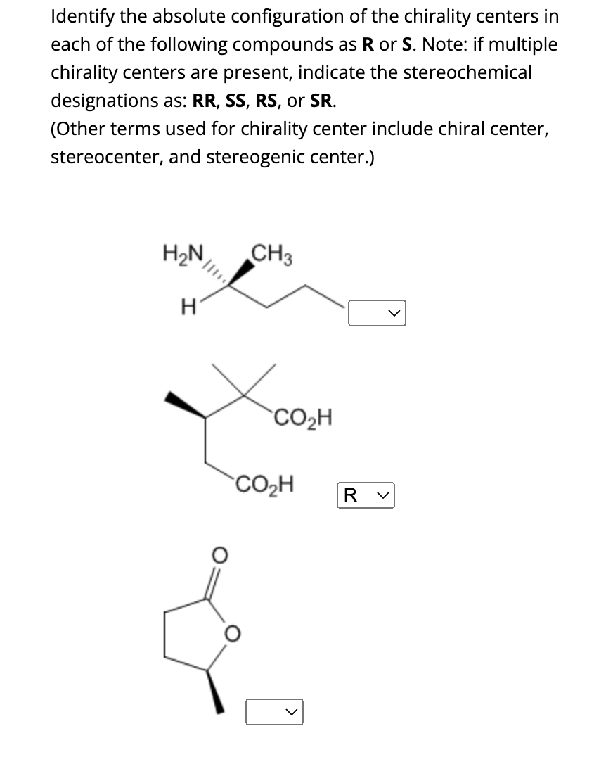 Solved Identify the absolute configuration of the chirality | Chegg.com