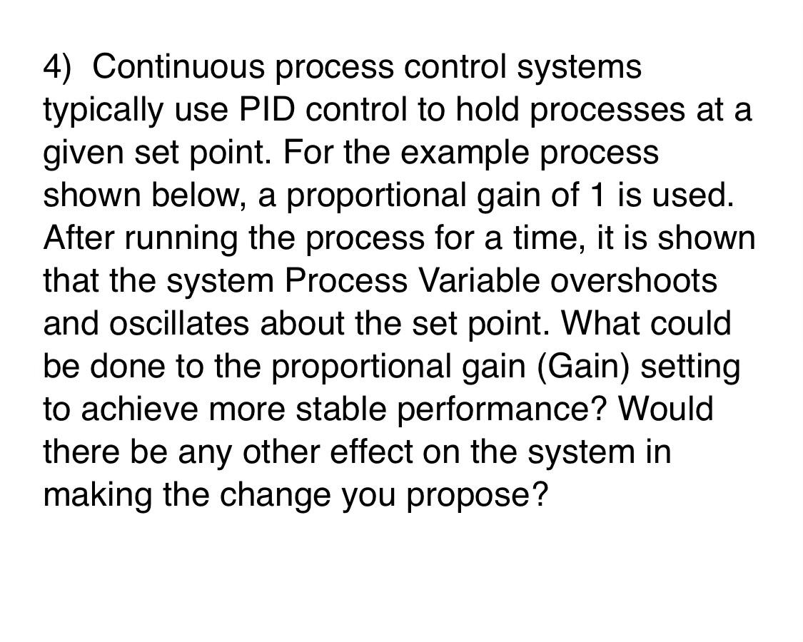 4) Continuous process control systems typically use | Chegg.com