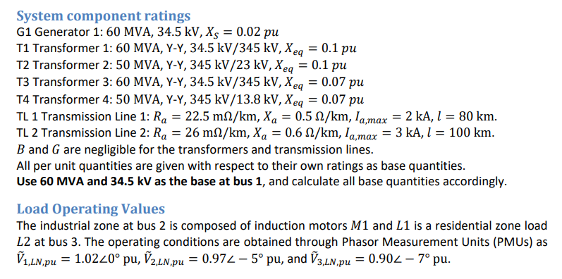 Solved (G)Power Grid Under Study The 3ϕ power grid under | Chegg.com