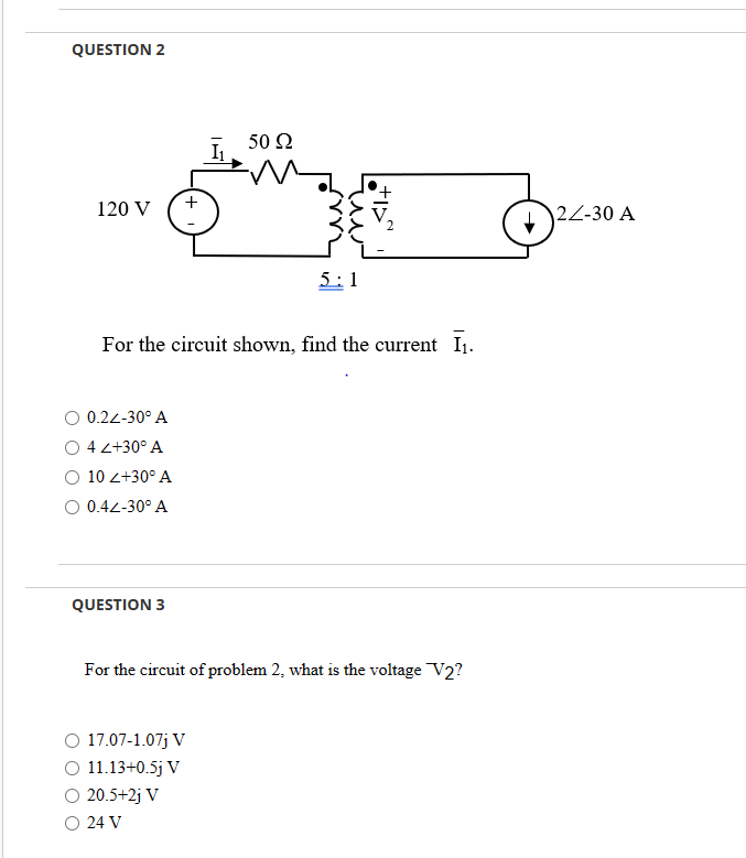 Solved QUESTION 2For the circuit shown, find the current | Chegg.com
